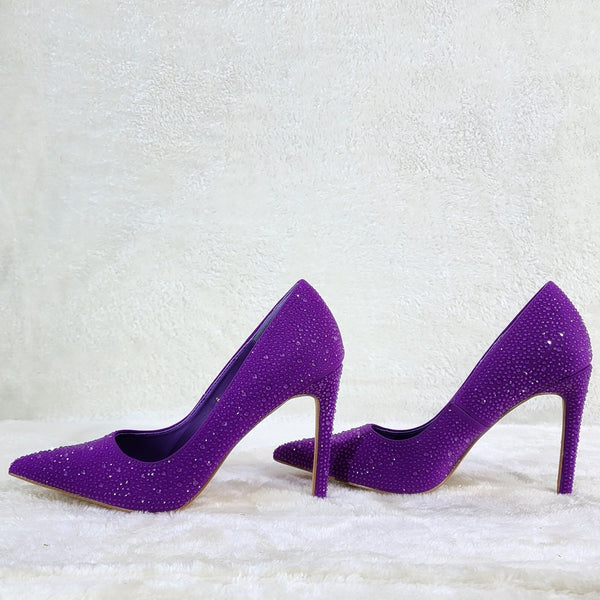 Shock Purple High Heel Stiletto Pumps Rhinestone Shoes | Totally Wicked ...