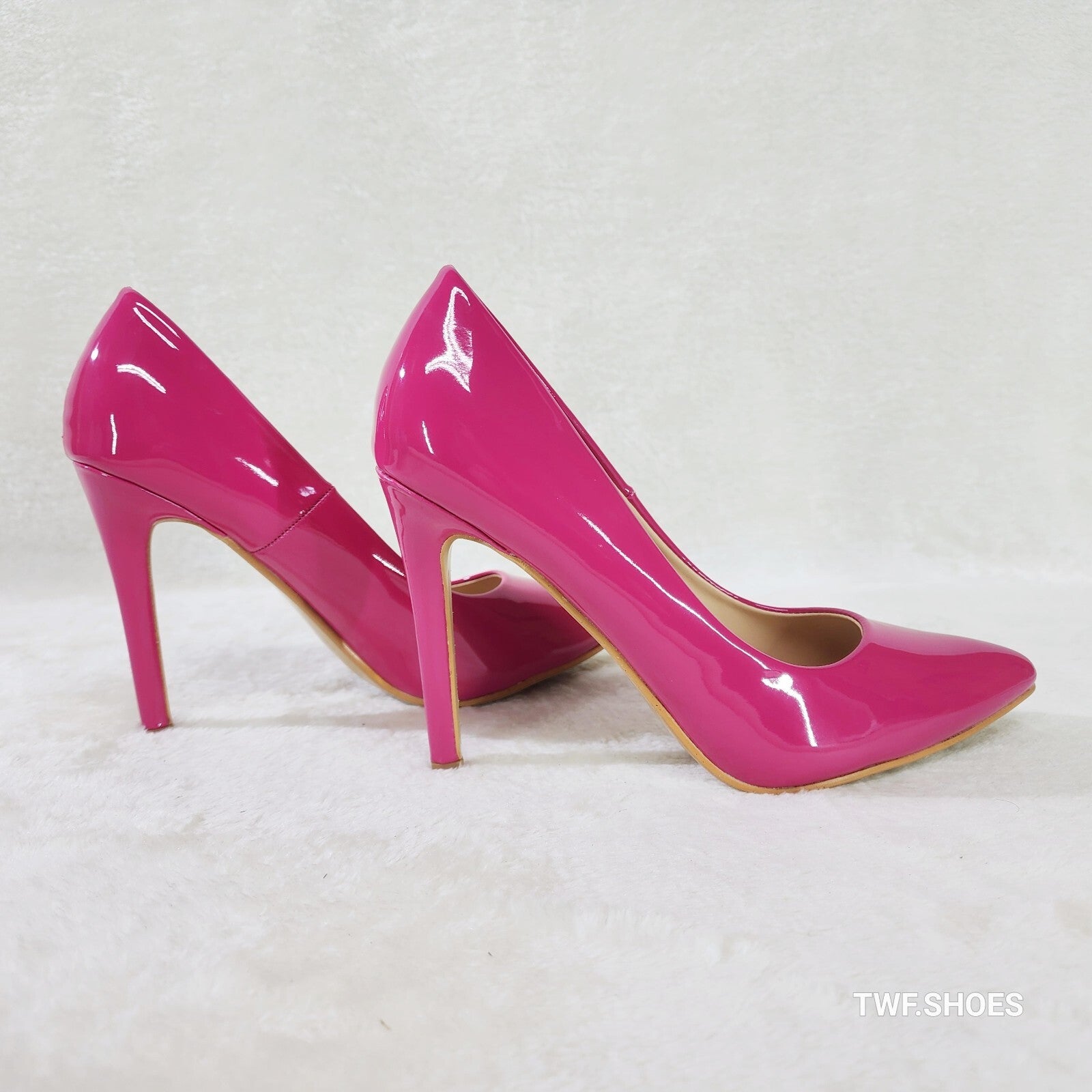Glam Fuchsia Hot Pink Patent High Heel Stiletto Shoes Pumps – Totally ...