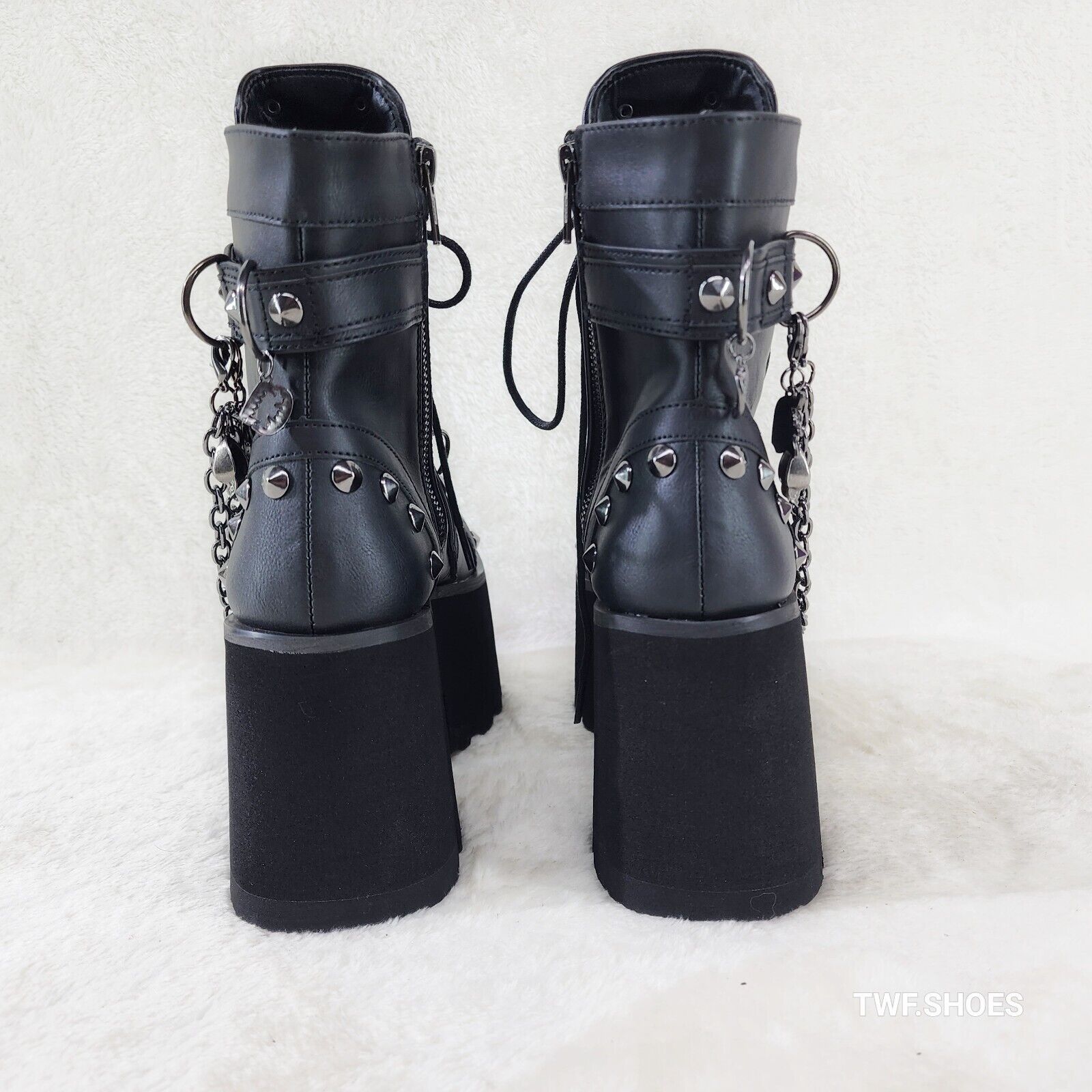 Ashes 3.5" Platform Goth Punk Boots Chain Charms Demonia 52 – Totally ...