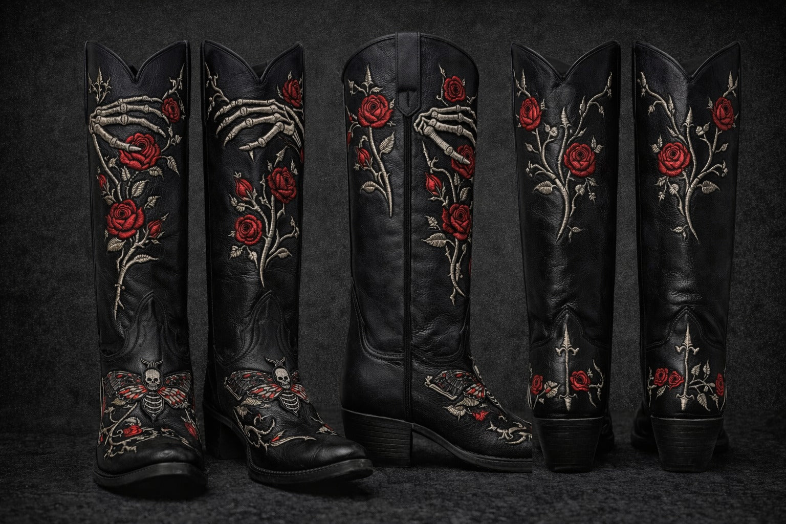 DEMONIA Riot 21 Goth Combat Biker Steel Toe Boots Black Leather Men's ...