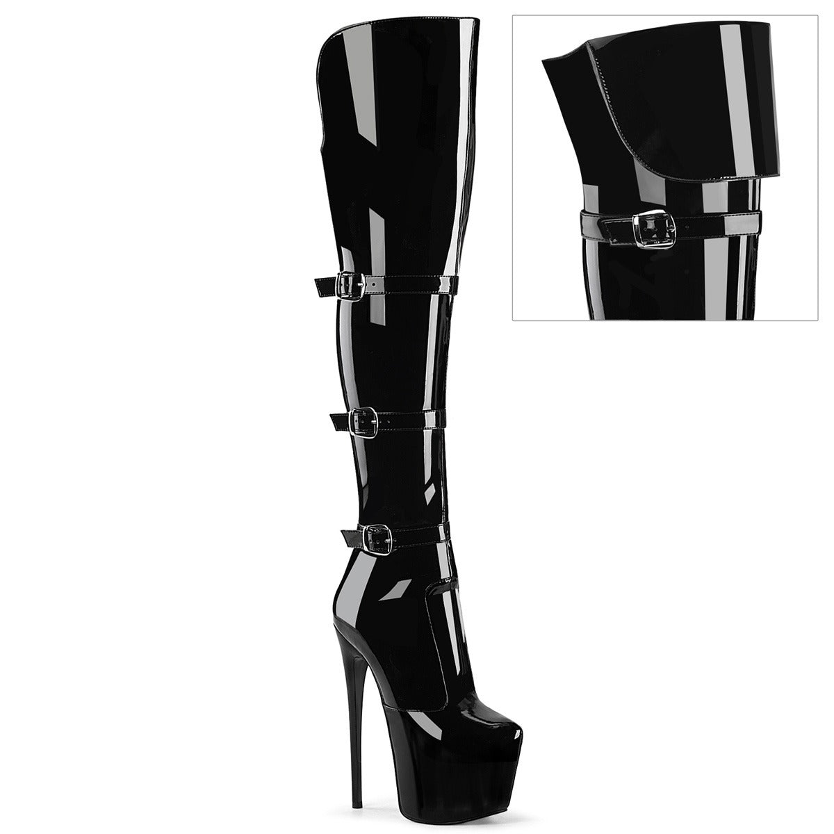 Juicy 3018 Patent Slim 7" Stiletto Platform Slip On Heels – Totally ...