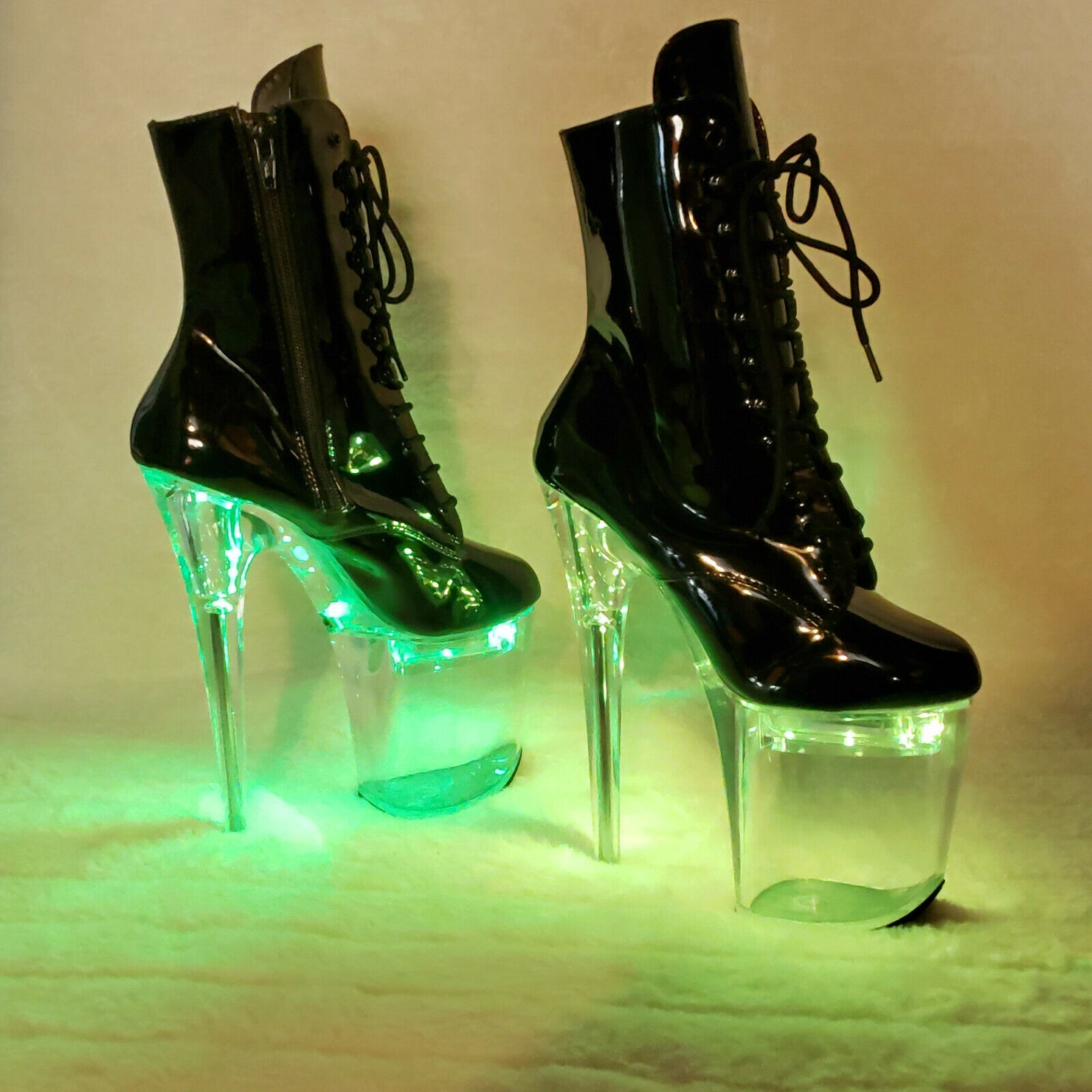 Flashdance 1020 LED Multi Light Up Platform Ankle Boots 8" High Heels ...