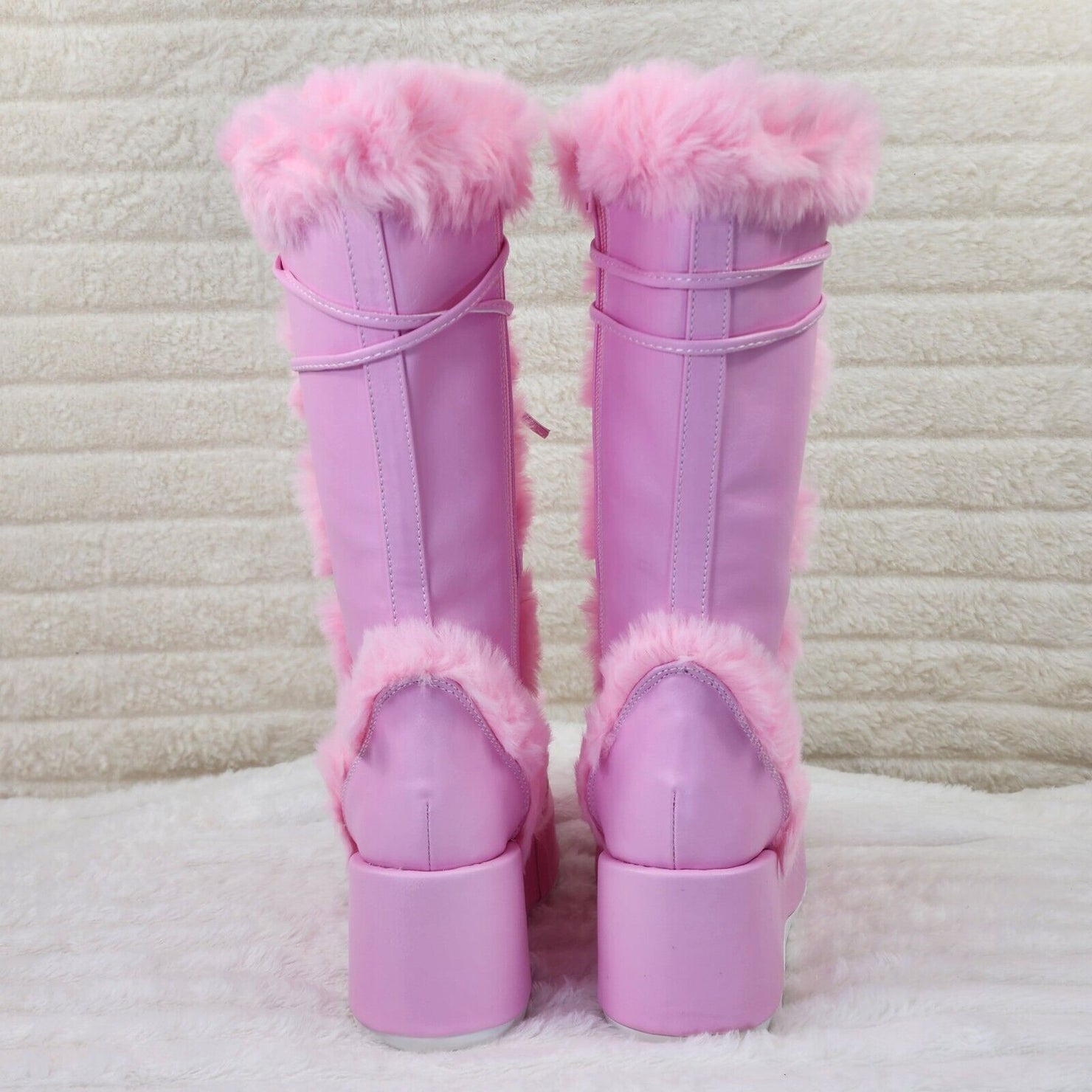 311 Cub Stomper Baby Pink Mammoth Platform Goth Punk Knee Boots NY ...