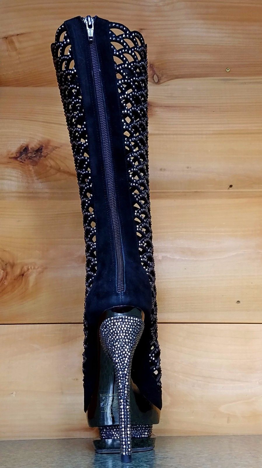 Fantasia 2008 Cutout Suede Rhinestone Boot 6" Stiletto Dual Stacked Platform | Totally Wicked ...