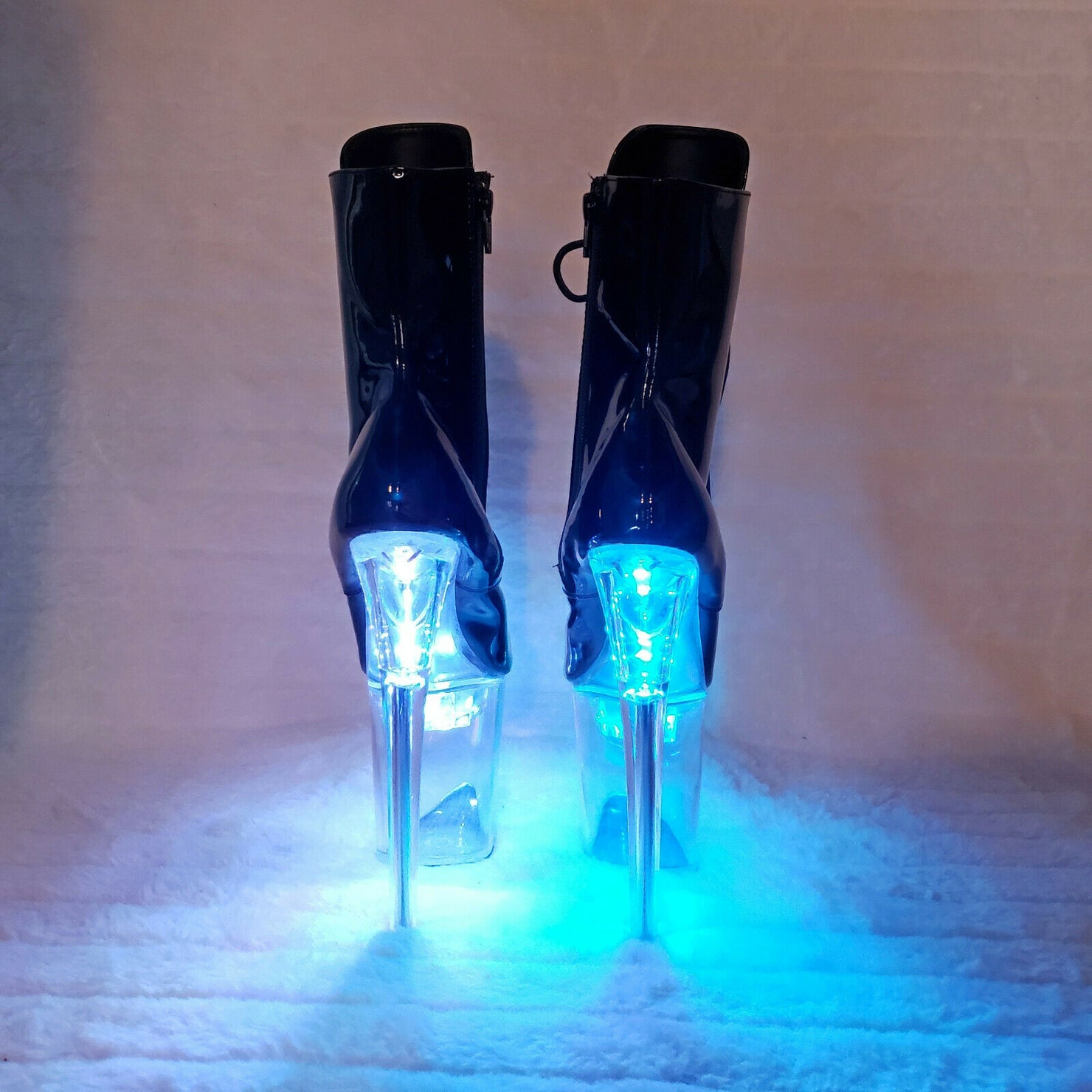 Flashdance 1020 LED Multi Light Up Platform Ankle Boots 8" High Heels ...
