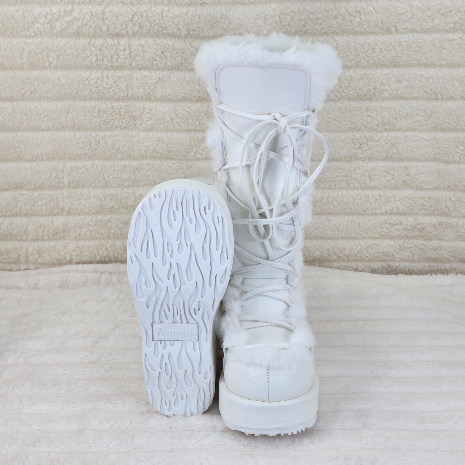 311 Cub Stomper White Mammoth Platform Goth Punk Knee Boots NY Restock ...
