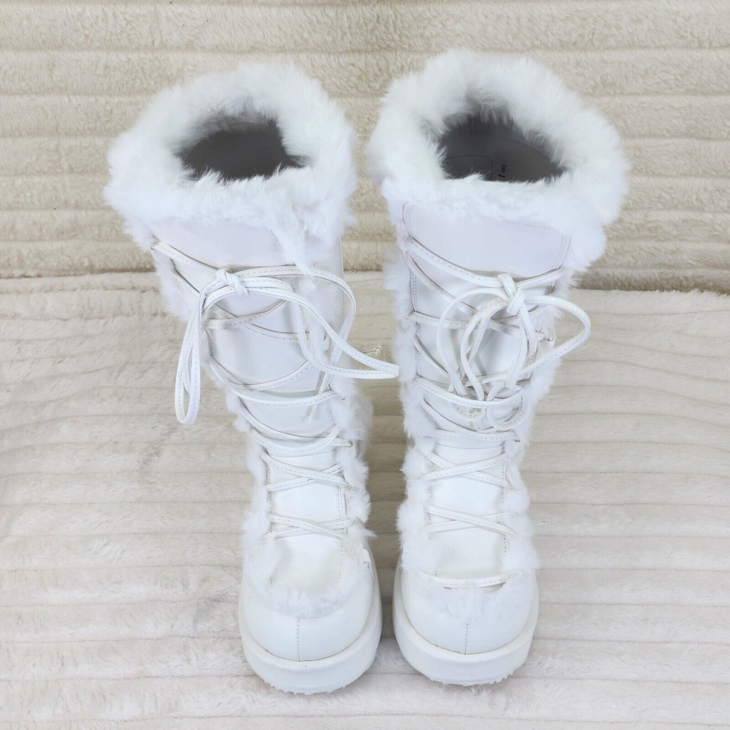 311 Cub Stomper White Mammoth Platform Goth Punk Knee Boots NY Restock ...
