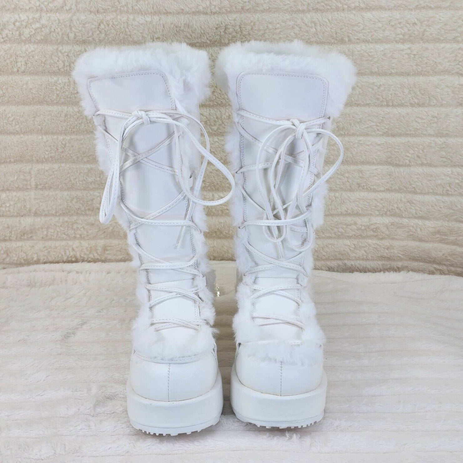 311 Cub Stomper White Mammoth Platform Goth Punk Knee Boots NY Restock ...