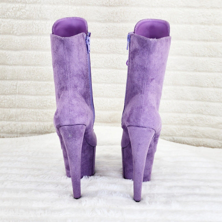 Adore 1020FS Lavender Lilac Purple Faux Suede 7" Heel Platform Ankle ...
