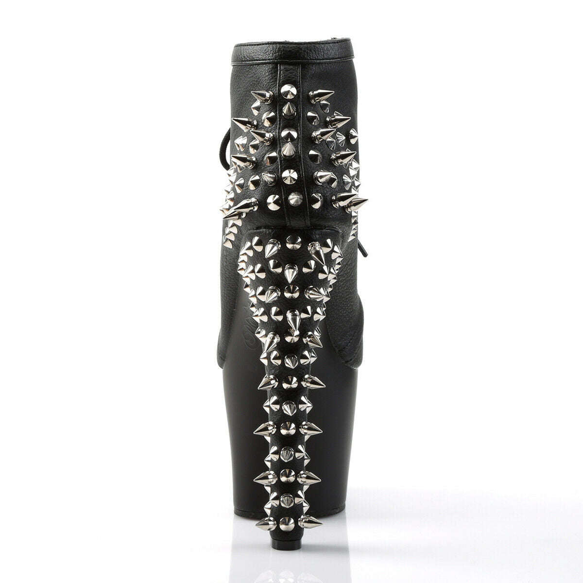Fearless 700-28 Black Matte 7" Spiked Stud High Heel Platform Ankle ...