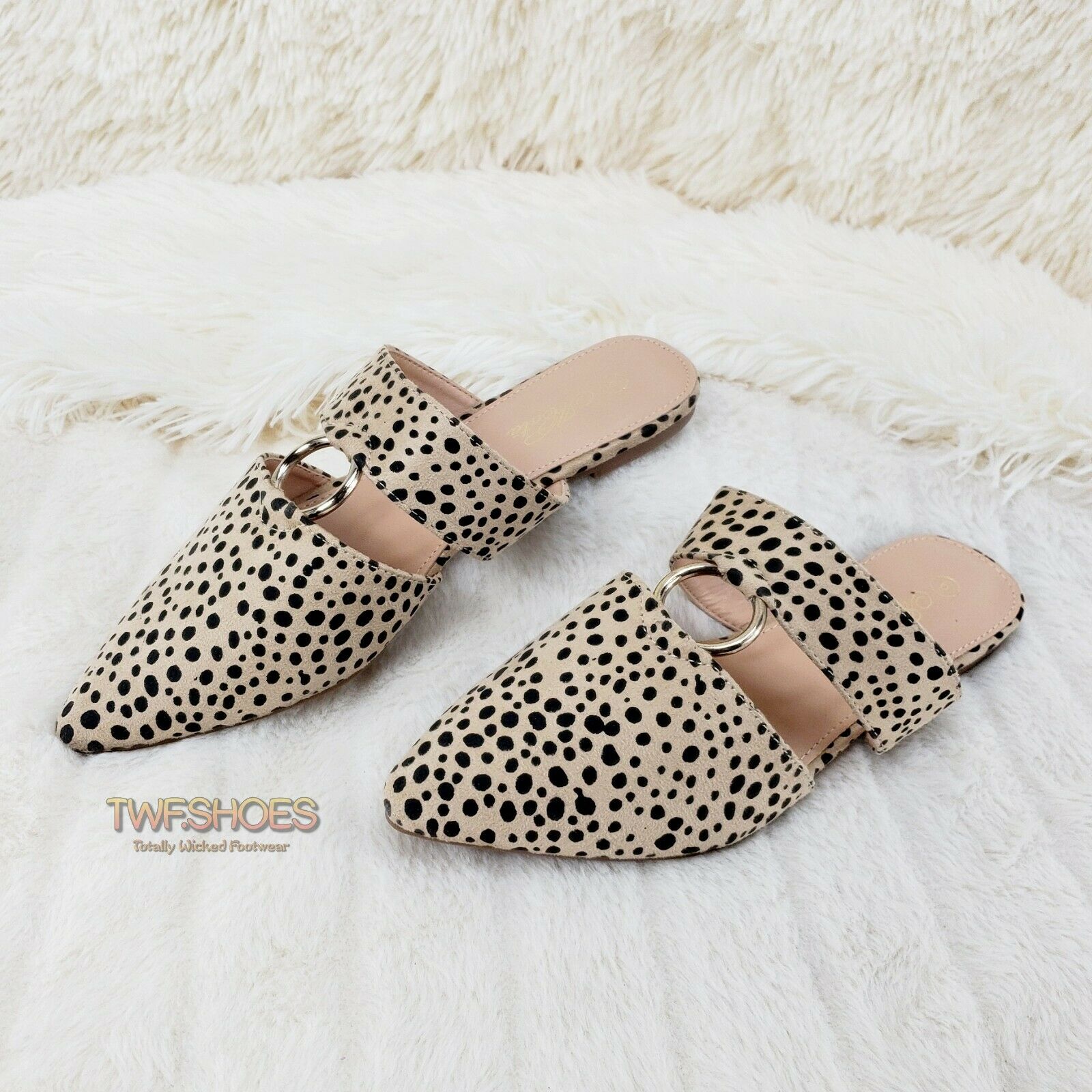 Bella Cheetah Print Slip On Summer Flats Mule Slippers Sandals Clogs 6 ...