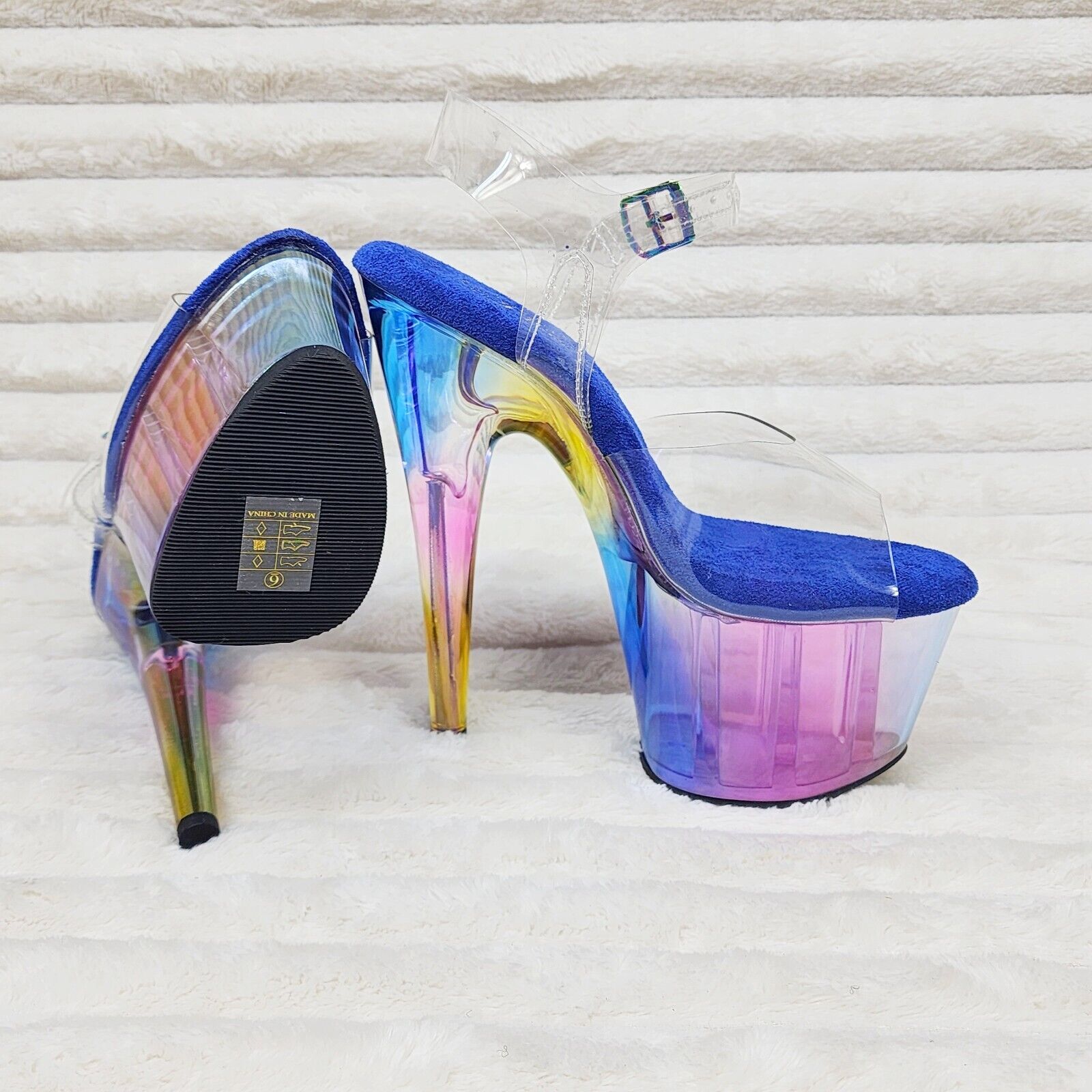 Adore Sexy Colorful Hologram Tinted Platform 7" Stiletto Heels 708HT N ...
