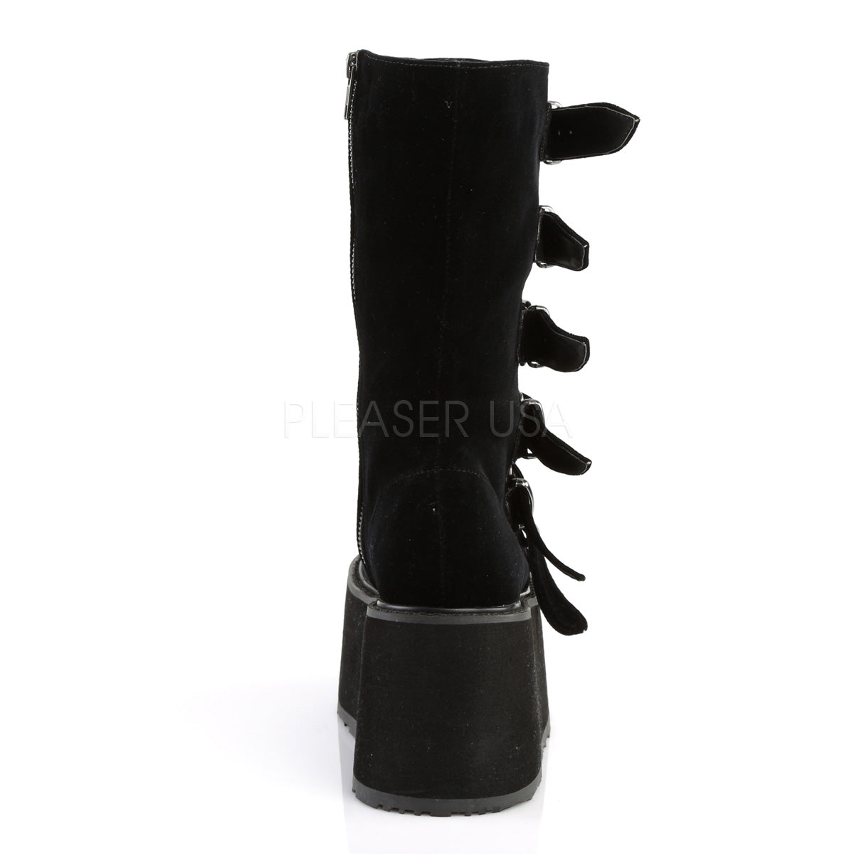 Damned 225 Multi Strap Goth Punk Rock 3 5 Flat Platform Boot Black